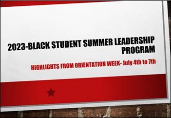 Black Student Summer Leadership Program