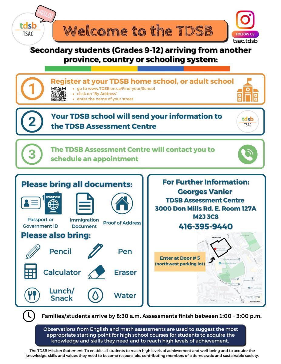 TDSB Secondary Assessment Centres (TSAC)